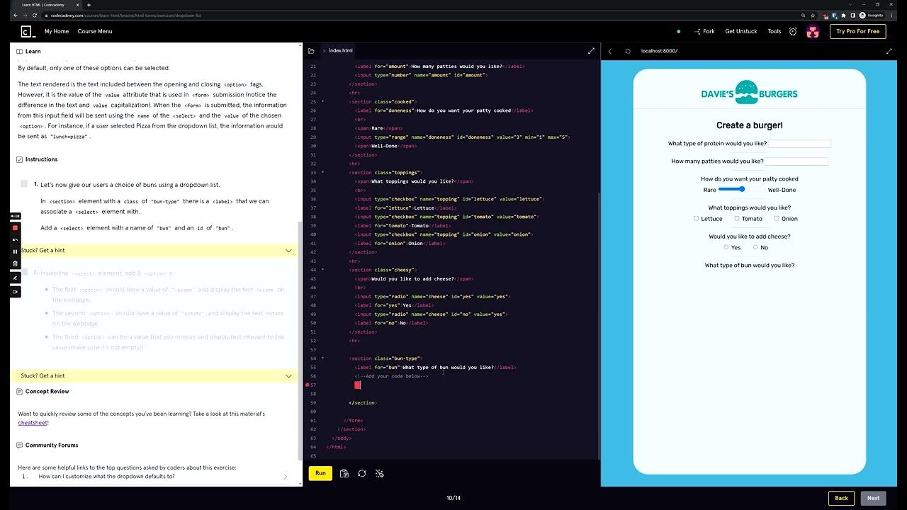 Learn HTML with Codecadmey HTML Forms Dropdown List - YouTube