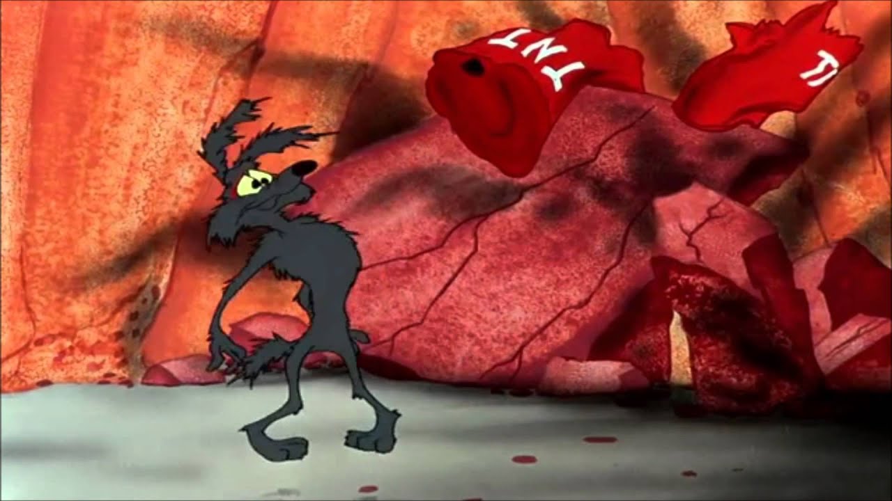 Wile E. Coyote hit by truck - YouTube