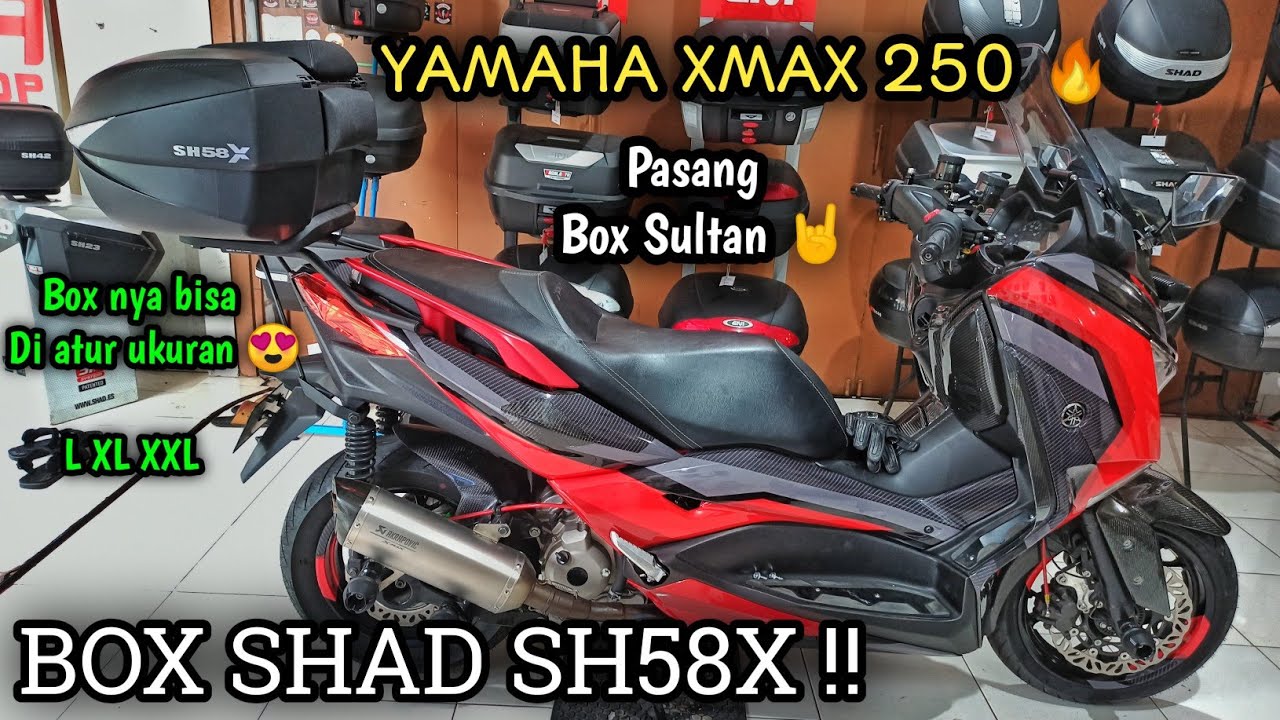 Review BOX SULTAN🔥terpasang di YAMAHA XMAX 250 | SHAD 58X SH58X ...
