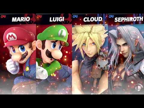 Smash Ultimate EX Mario & Luigi VS Cloud & Sephiroth - YouTube