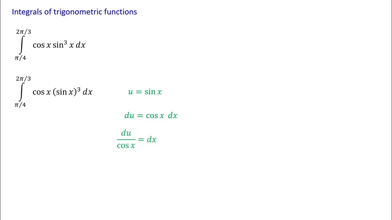 trig function integrals LESSON - YouTube
