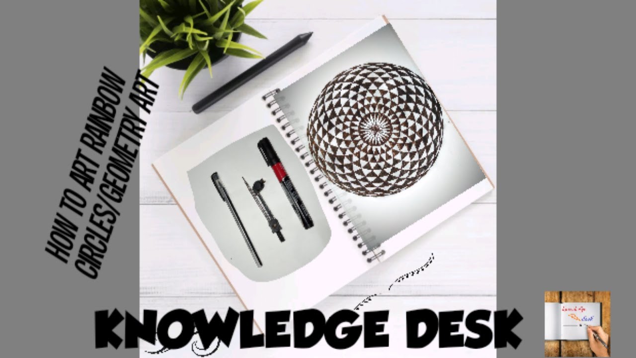 CREATING GEOMETRICAL EYE ON PAPER | TUTORIAL ON RAINBOW ART || KNOWLEDGE DESK || - YouTube