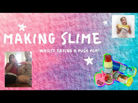 Making Slime one handed, whilst eating a push pop| Slime Challenge