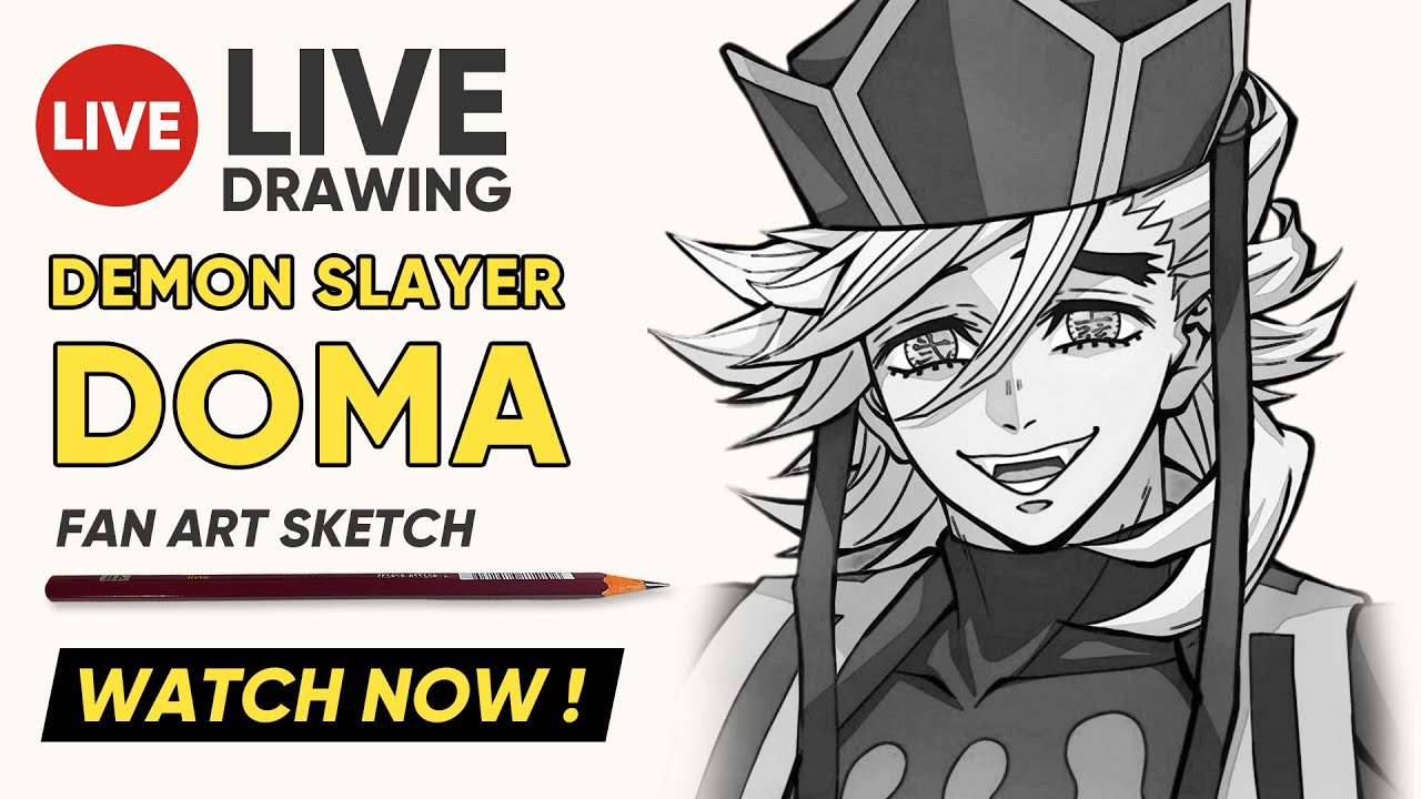 How to Draw Doma from Demon Slayer || Step by Step Anime Drawing ...