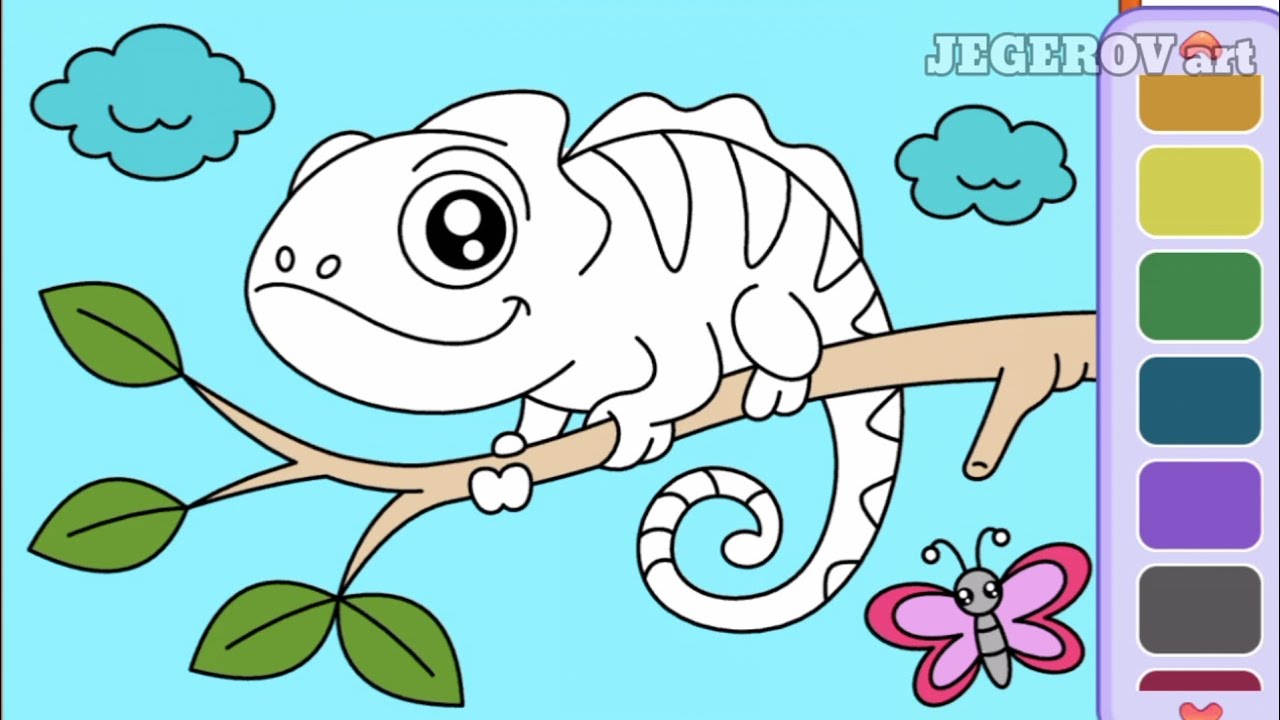 IGUANA COLORING ( MEWARNAI BUNGLON ) - YouTube