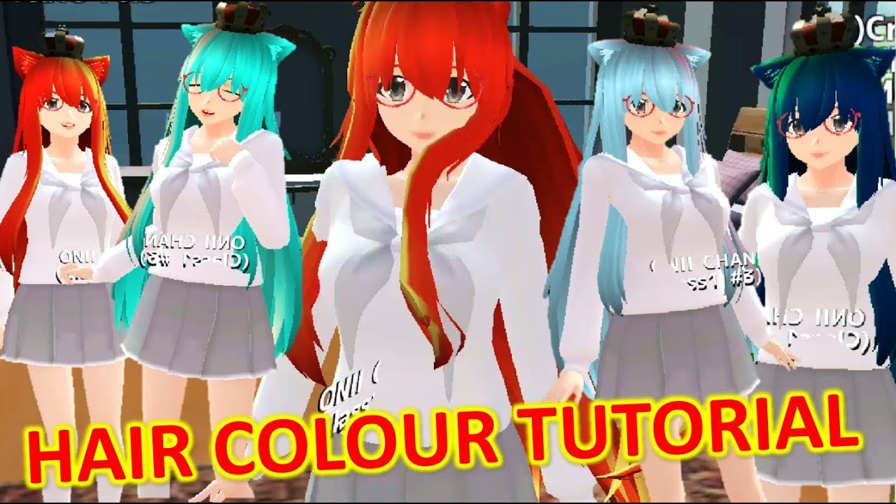 [School Girls Simulator] ONII CHAN'S HAIR COLOUR TUTORIAL - YouTube