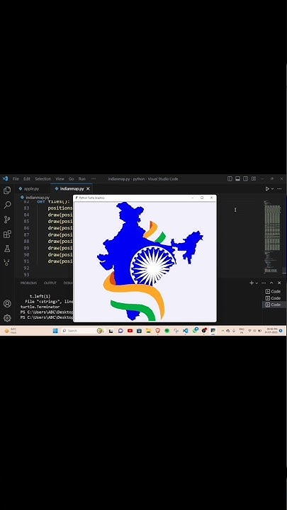 Draw Indian map in python turtle | python turtle | #indianmap #turtle #shorts #short - YouTube