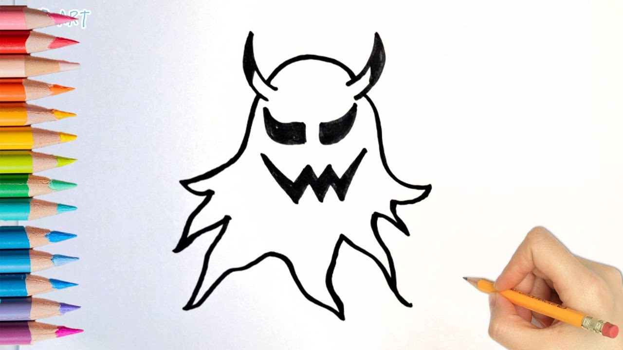 Demon Ghost Drawing | How to Draw Beginners Halloween - YouTube