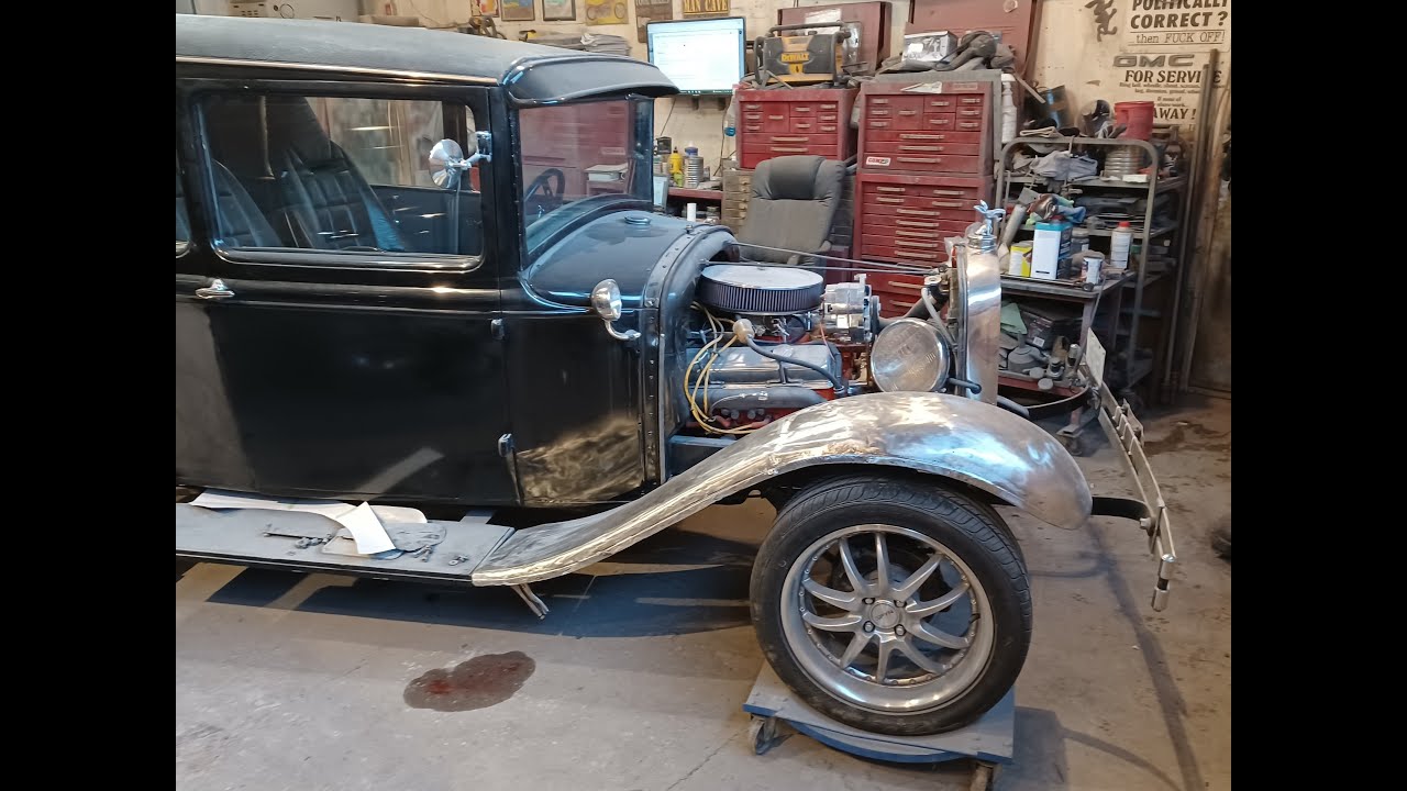 MODEL A FORD HOTROD FRONT FENDER REPAIR! AND, A NEW PROJECT IS DRAGGED ...