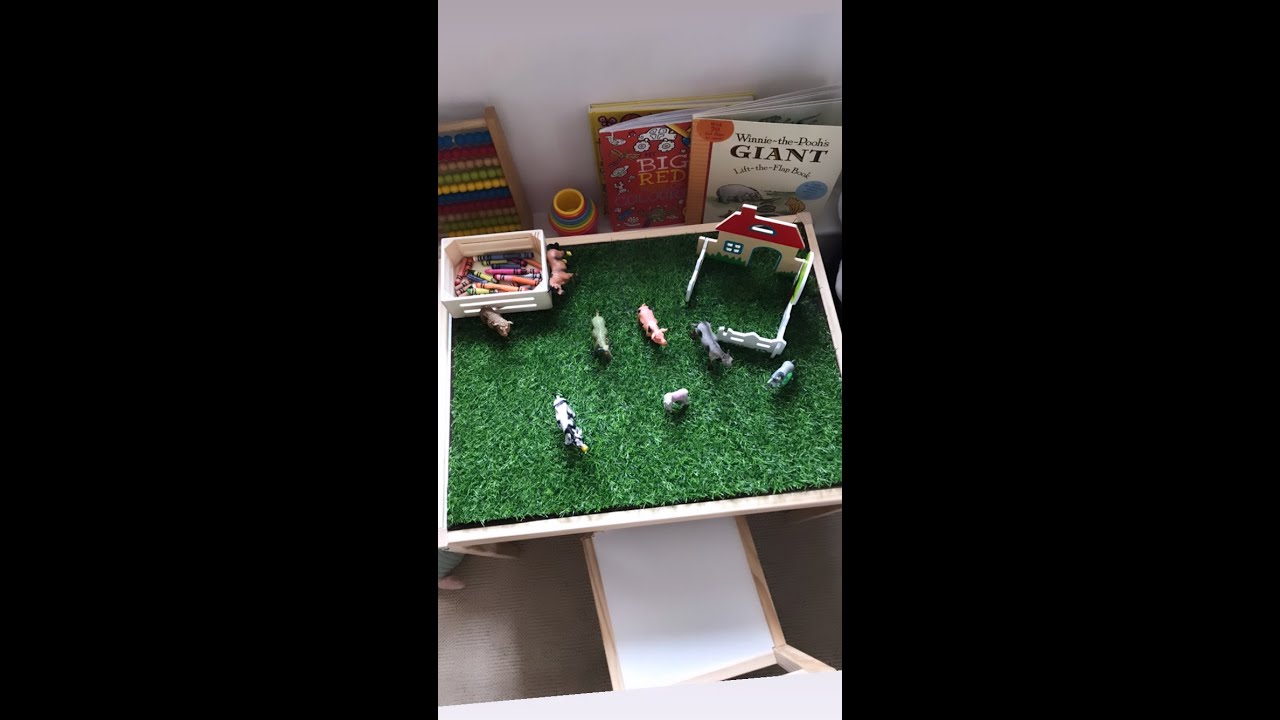 How to make a farmyard toddler table - Kiddie craft. - YouTube