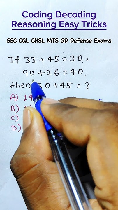 कोडिंग डिकोडिंग रीज़निंग। Coding Decoding Reasoning Tricks Reasoning For Ssc Cgl Chsl Mts