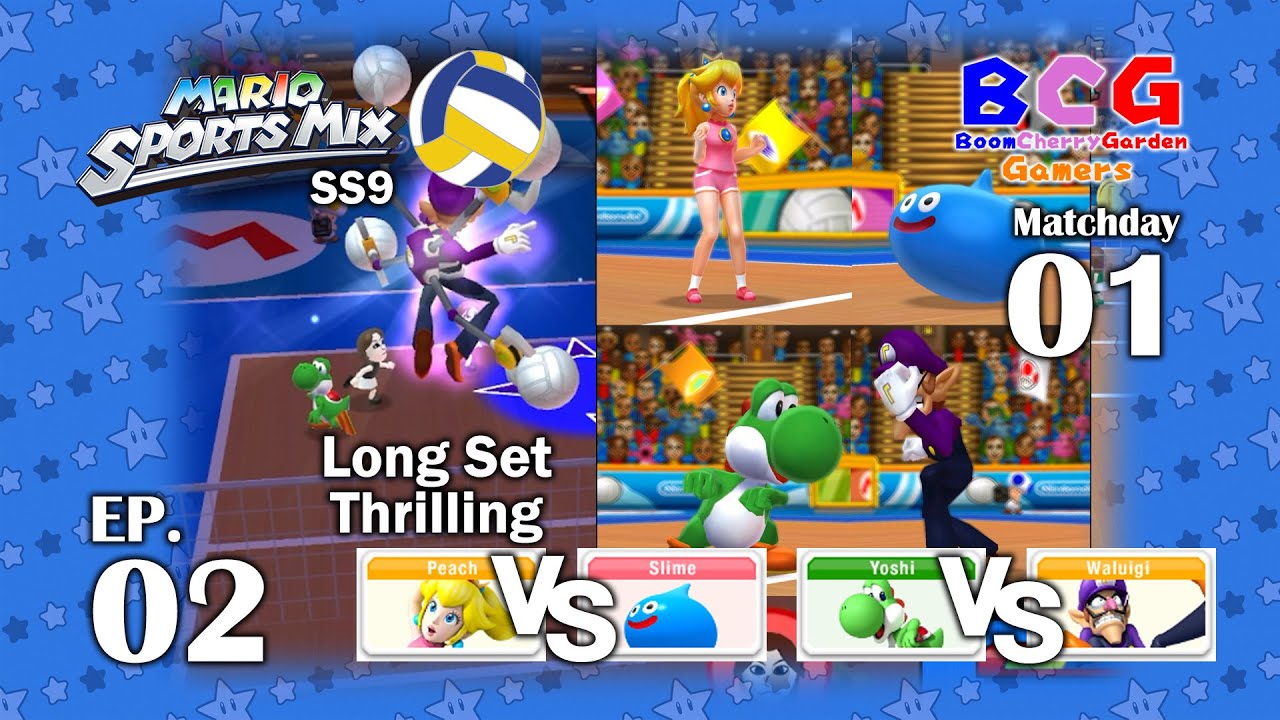 Mario Sports Mix Volleyball SS9 (Hard Mode) EP 02 MD 01 Peach-Slime ...
