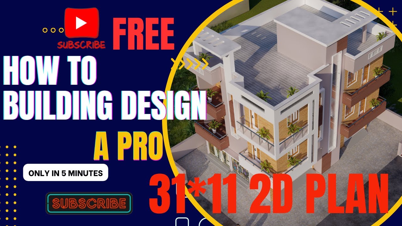 31*11 2d plan l 3d design building l ghar ka naksha l ghar banane ka ...