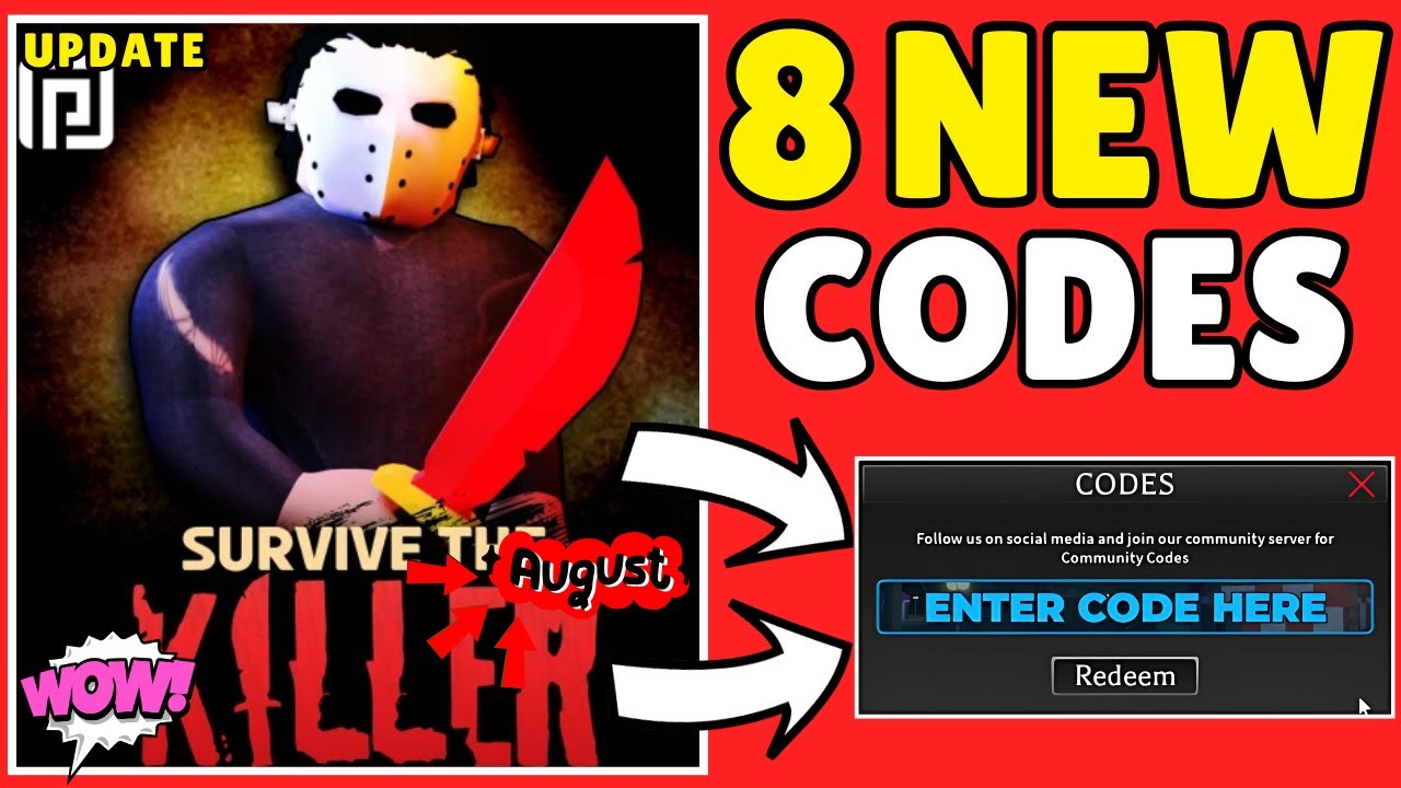 AUGUST CODES ALL WORKING CODES For Survive The Killer 2025 - Roblox ...