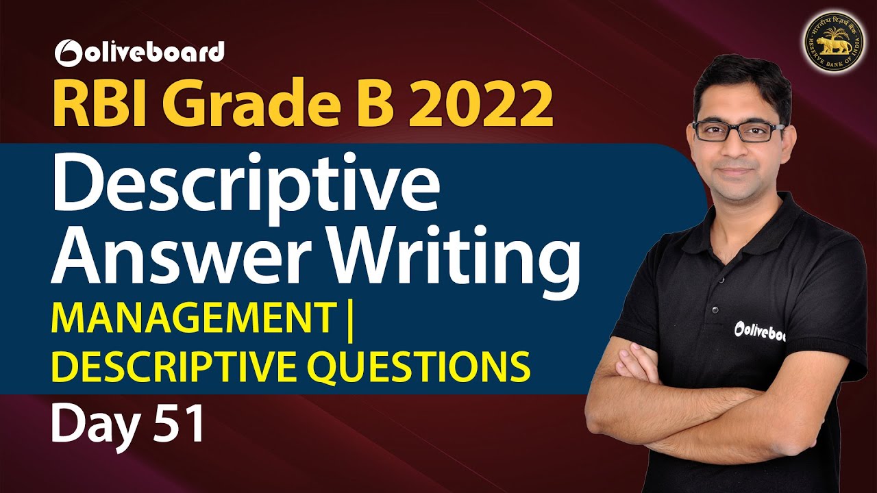 Descriptive Answer Writing for RBI 2022 |Management| Descriptive ...