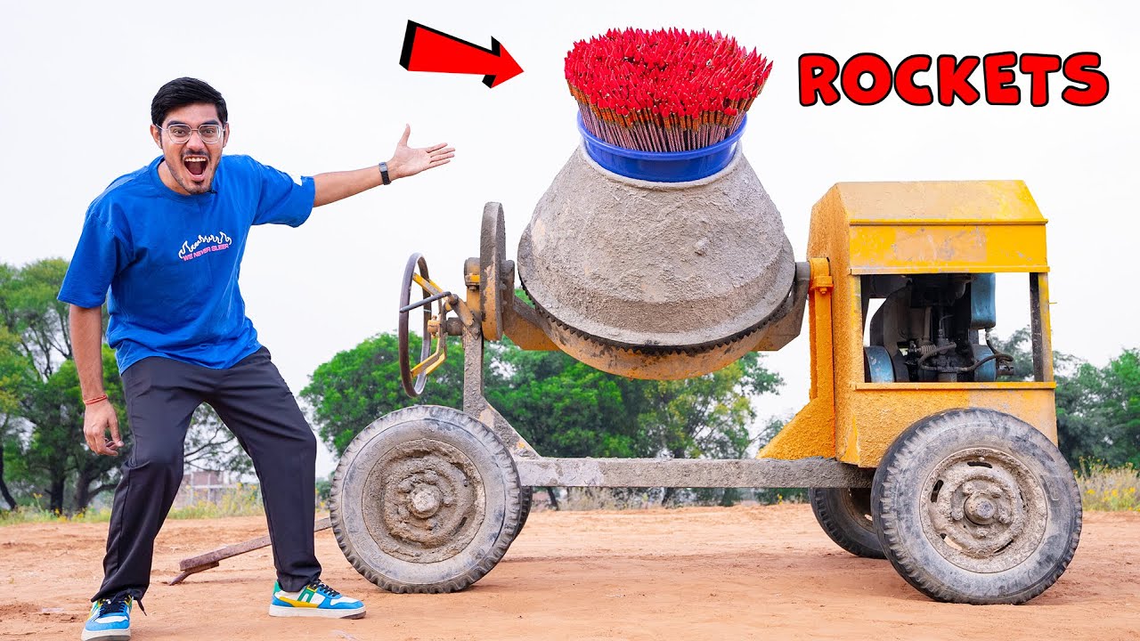 1000 Rockets in Cement Mixing Machine🔥- CRAZY DIWALI EXPERIMENT - YouTube