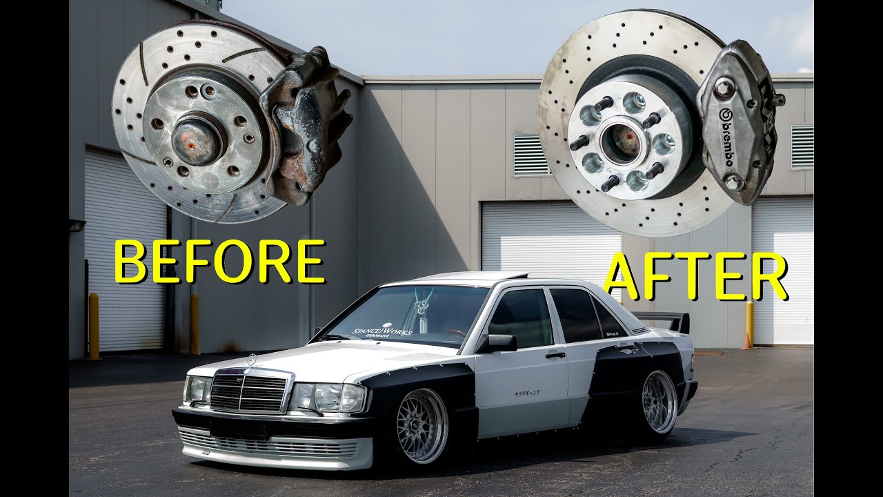 Budget BIG Brembo Brake upgrade on my Mercedes 265mm to 330mm 190e W201 ...