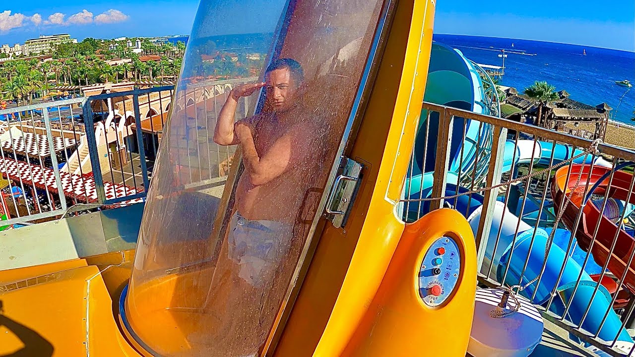 Trapdoor Water Slide at Club Mega Saray - YouTube