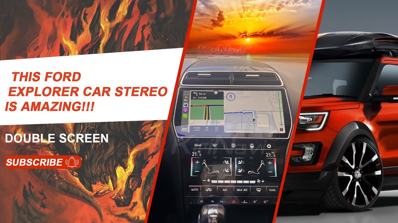 Installation Double Screen Car Android Screen For Ford Explorer - YouTube