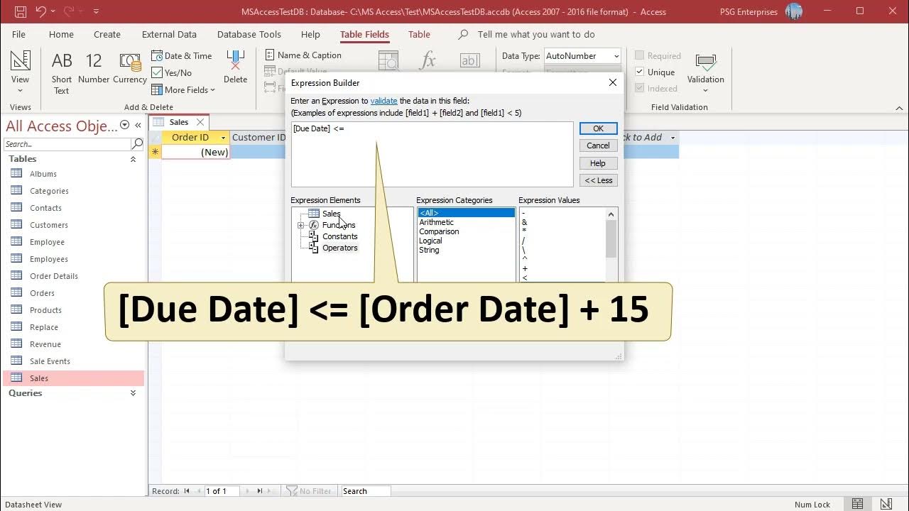 Date Validations in MS Access - Office 365 - YouTube