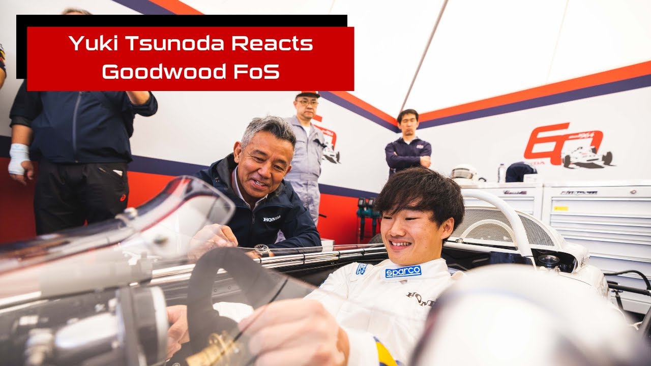 Yuki Tsunoda Reacts to Goodwood Festival of Speed - YouTube