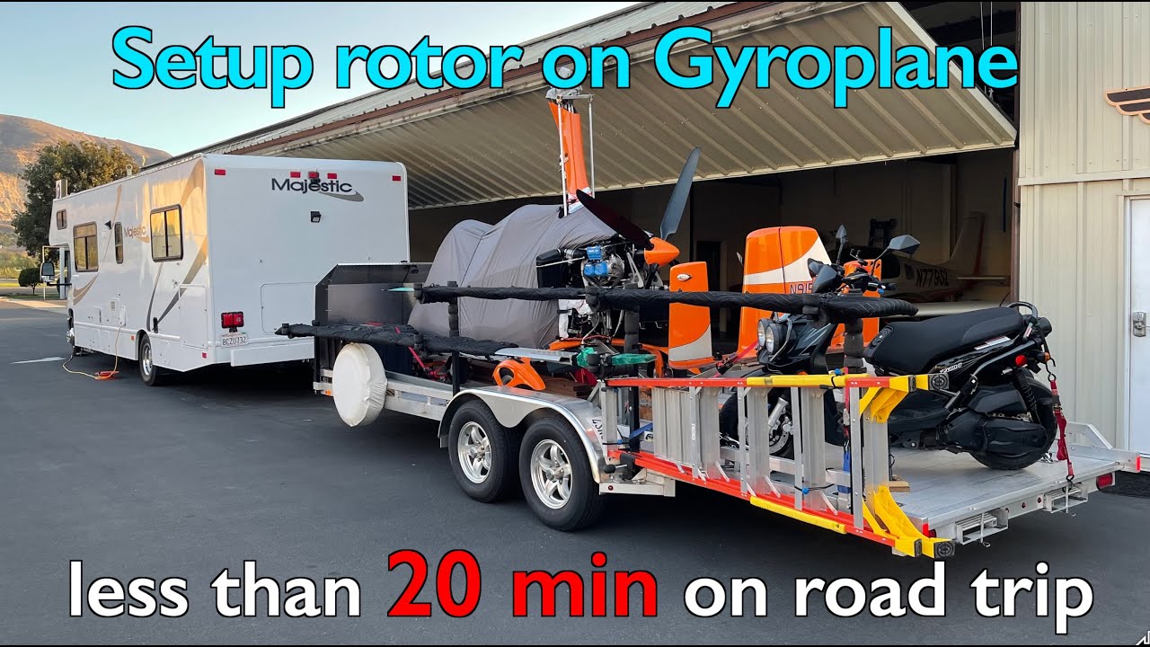 Setup rotor on Gyroplane less than 20 min on Road Trip - YouTube