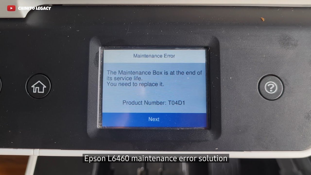 EPSON L6460 Maintenance box is at the end of its service life solution ...