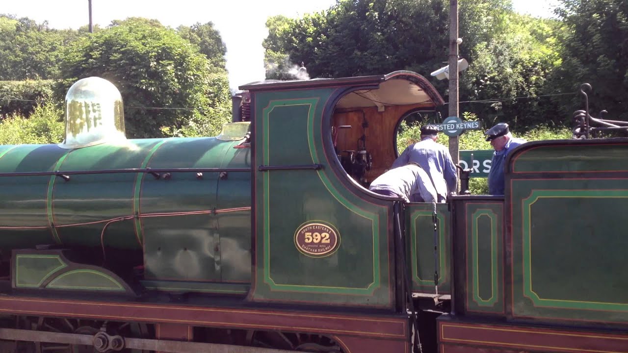 Bluebell Railway : SECR C Class waiting at Horsted Keynes - YouTube