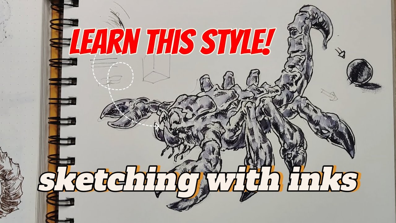 Sketching with Grey Fineliners & Fountain Pens: A Tutorial - YouTube