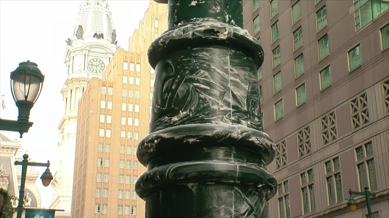 Philly Crews Grease Poles To Stop Eagles Fans From Climbing Them - YouTube