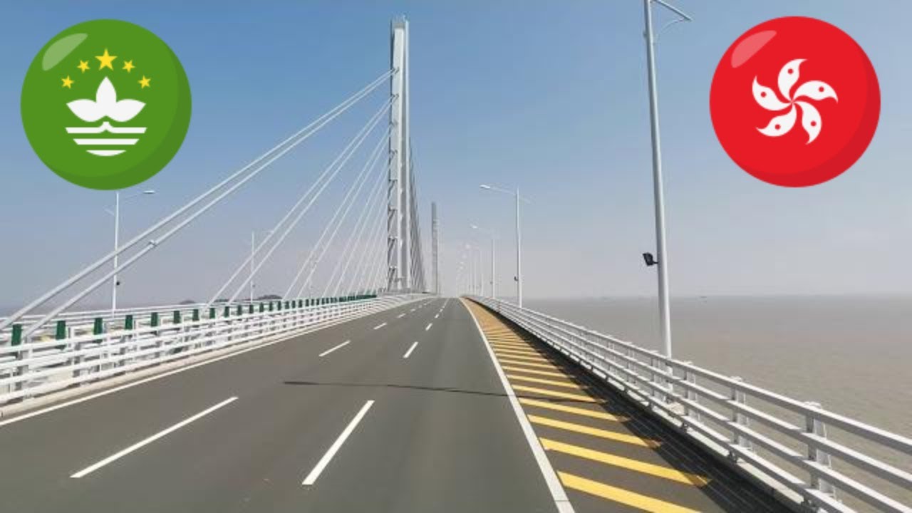 Bus ride on Hong Kong Zhuhai Macao Bridge HZMB Macau heading to Hong ...