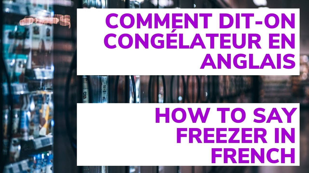 Comment dit-on Congélateur en Anglais = How to say Freezer in French ...