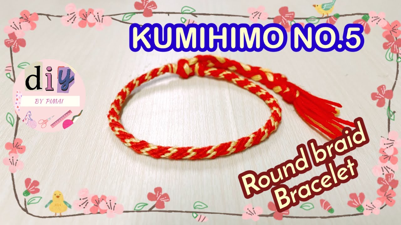 KUMIHIMO No.5 Round Braid สอนถักสร้อยข้อมือง่ายๆ ด้วยแผ่นถักเป็นลาย ...
