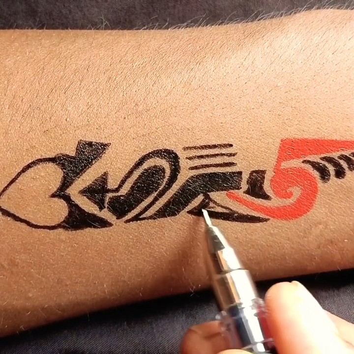 3+2=5 how 😯 to convert in tattoo design || Amazing 🫣 tattoo design ||# ...