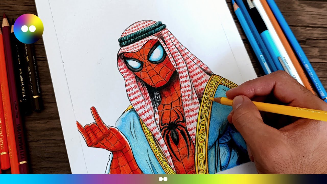 Arab Spider-Man Drawing | What If Spider-Man Was Arab? | Stap by Stap ...
