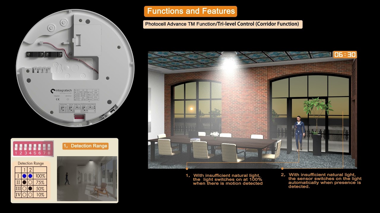 Integratech DISC - LED ceiling light - YouTube