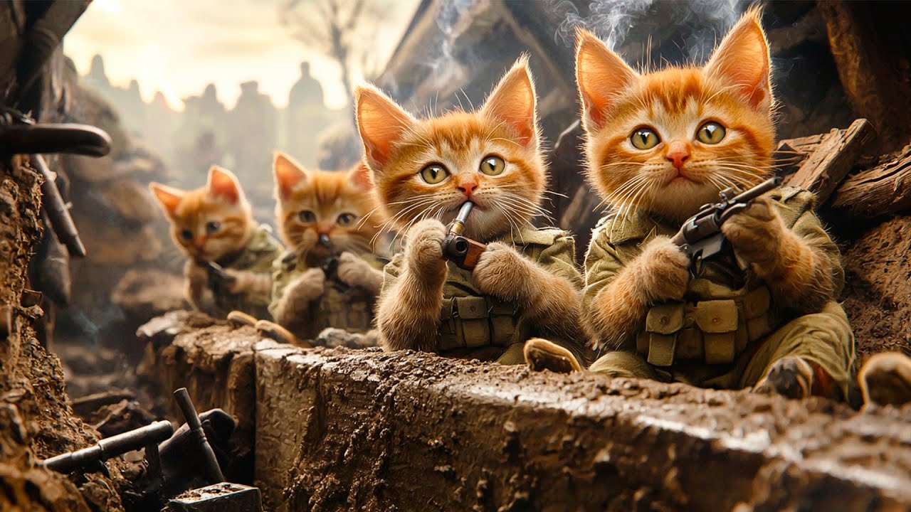 Red and White Kittens on the Battlefield | War of the Kittens - YouTube