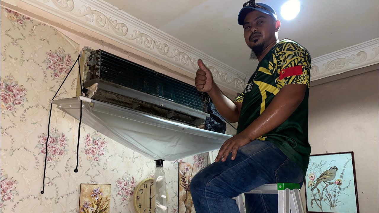 Servis Aircond Menggunakan Sistem Canvas & Tong Kuning | Pada Aircond ...
