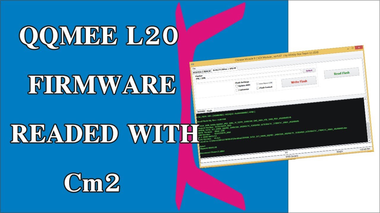 QQMEE L20 SPD_6531E FLASH FILE FIRMWARE READED WITH CM2SCR - YouTube