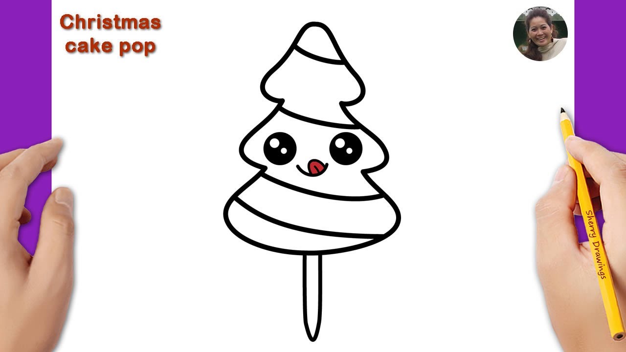 How to draw a Christmas cake pop kawaii | Christmas drawing | How to ...