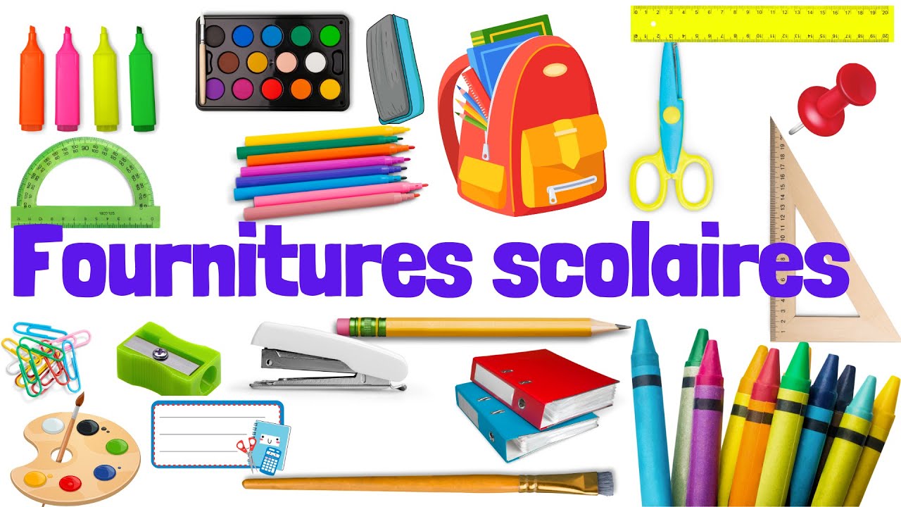 Apprendre les fournitures scolaires. - YouTube