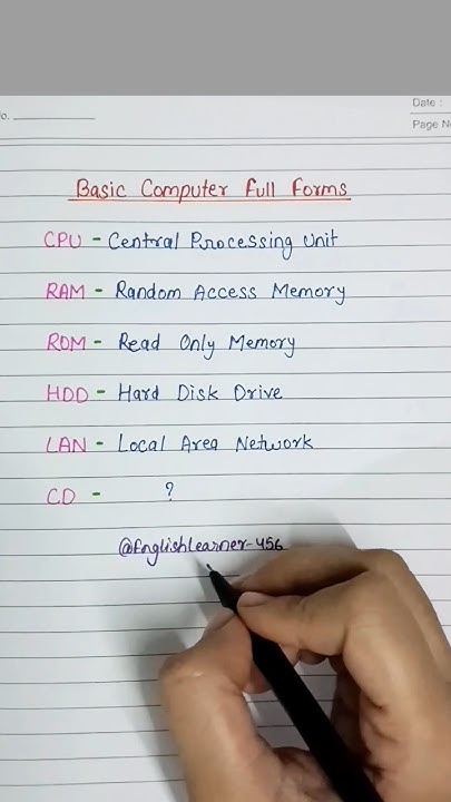 Basic Computer Full Forms 📝💯. #english #gk #education #learning - YouTube
