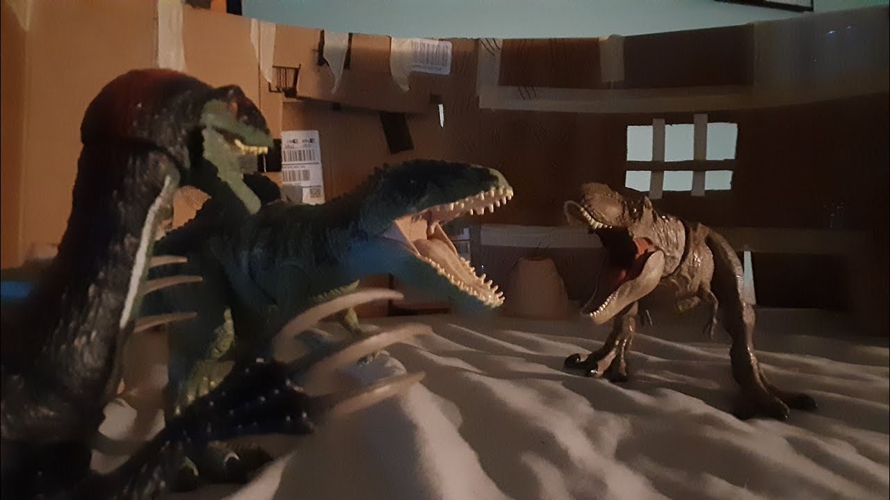 Remake Jurassic World Dominion final battle T-Rex vs Giganosaurus vs ...