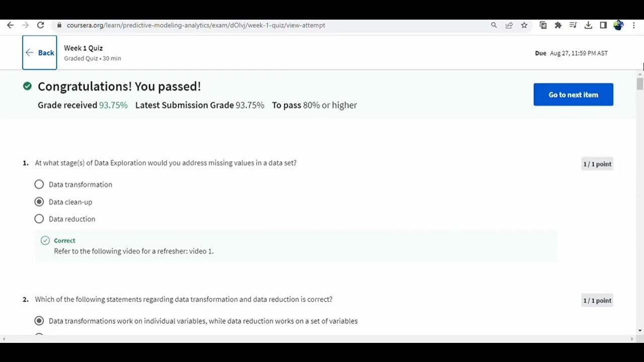 Predictive Modeling and Analytics ! week1 quiz ! 100% grade ! Coursera ! All Quiz ! Subscribe ...