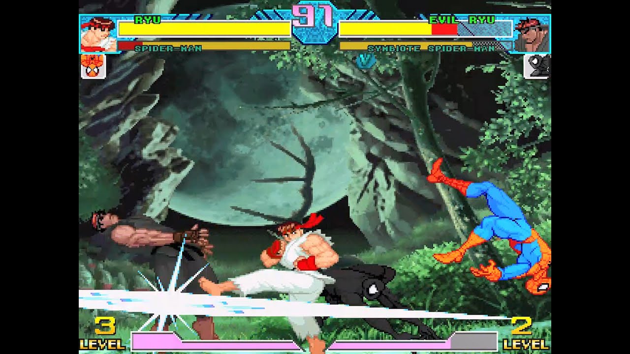 Ryu(SF) & Spiderman vs Evil Ryu & Symbiote Spiderman - YouTube