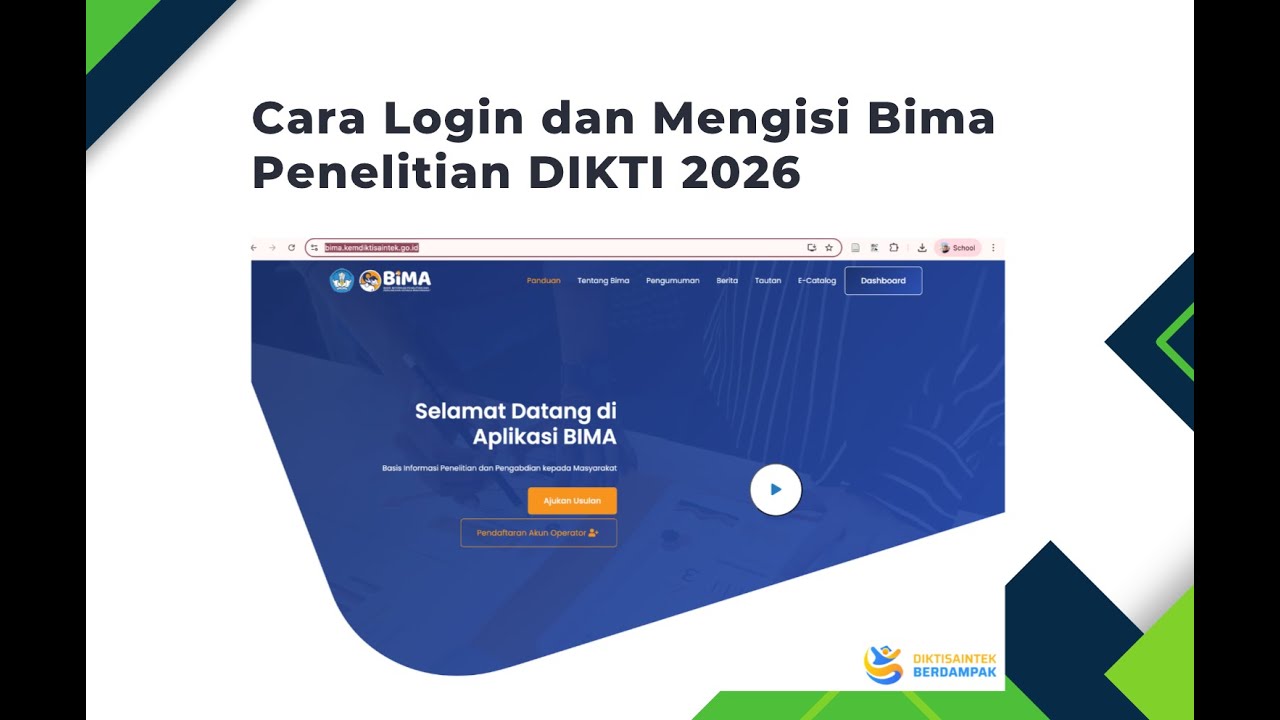 Cara Login Bima Penelitian Hibah Dikti 2026 - YouTube