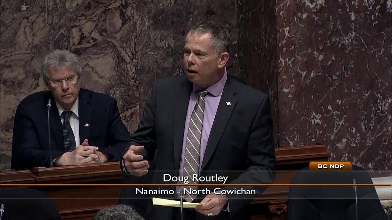 Doug Routley calls on government to ban big money from politics - YouTube