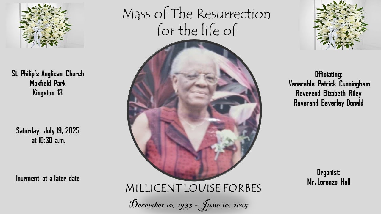 Thanksgiving Service for the life of Millicent Louise Forbes - YouTube