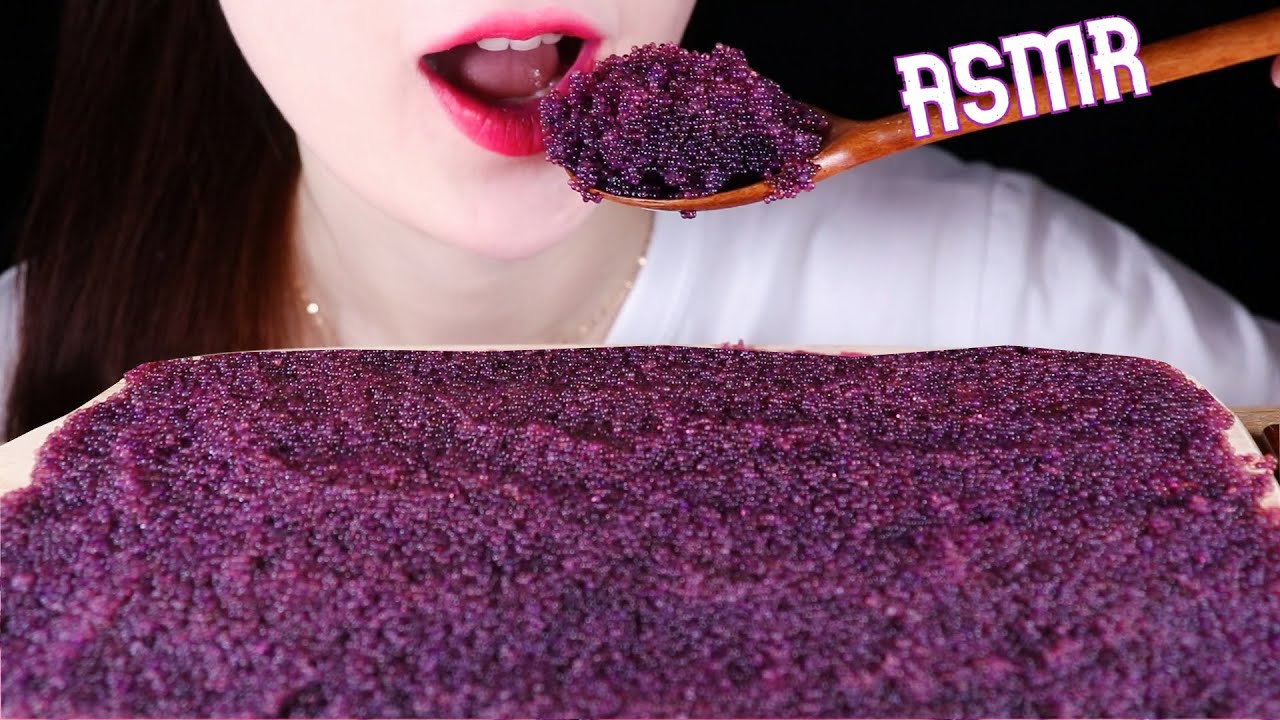 ASMR TOBIKO EGGS PURPLE (FLYING FISH ROE) 보라색 날치알 ASMR NO TALKING ...