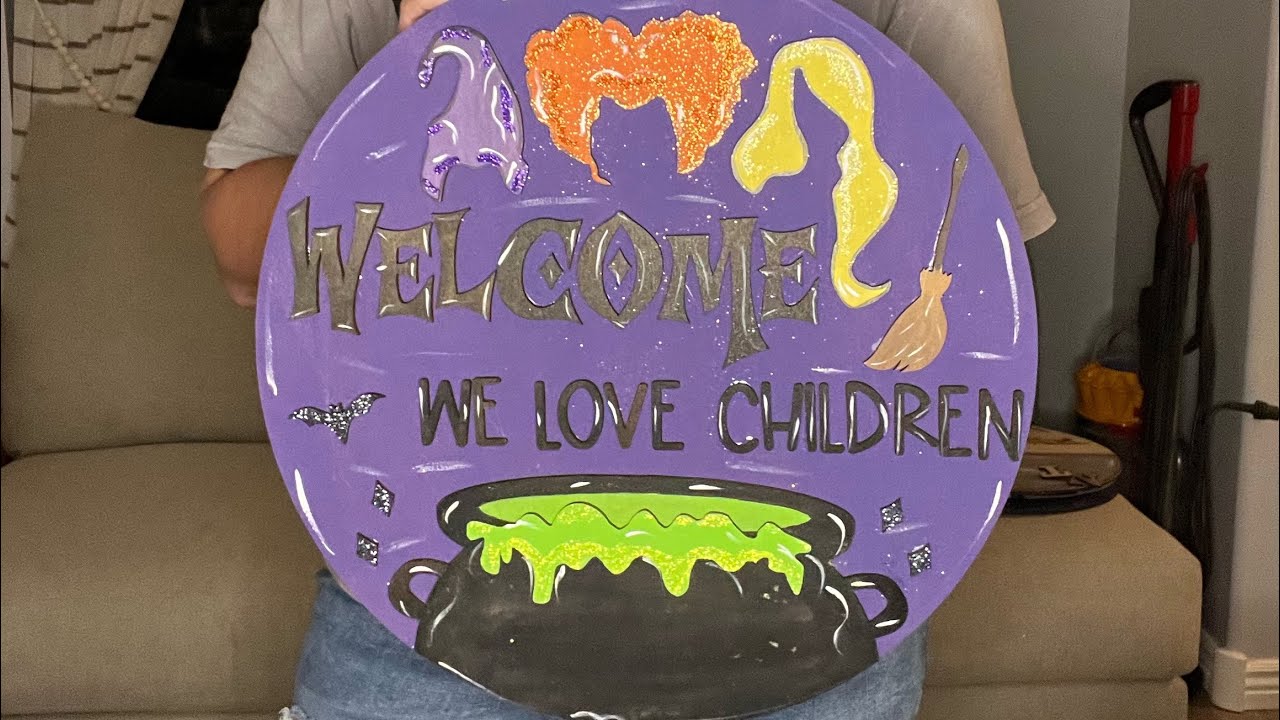 Welcome We Love Children Door Hanger Kit |DIY Door Hanger |Paint with ...